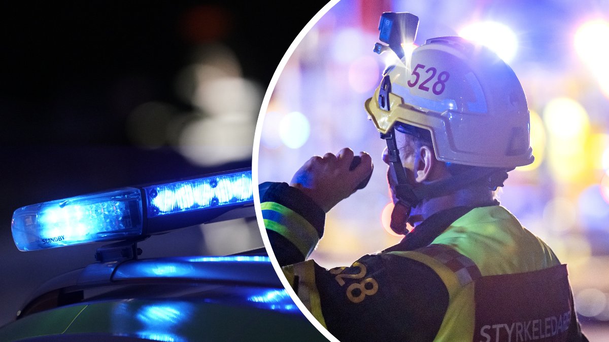 Lastbil i brand på motorväg – bilister kör åt fel håll