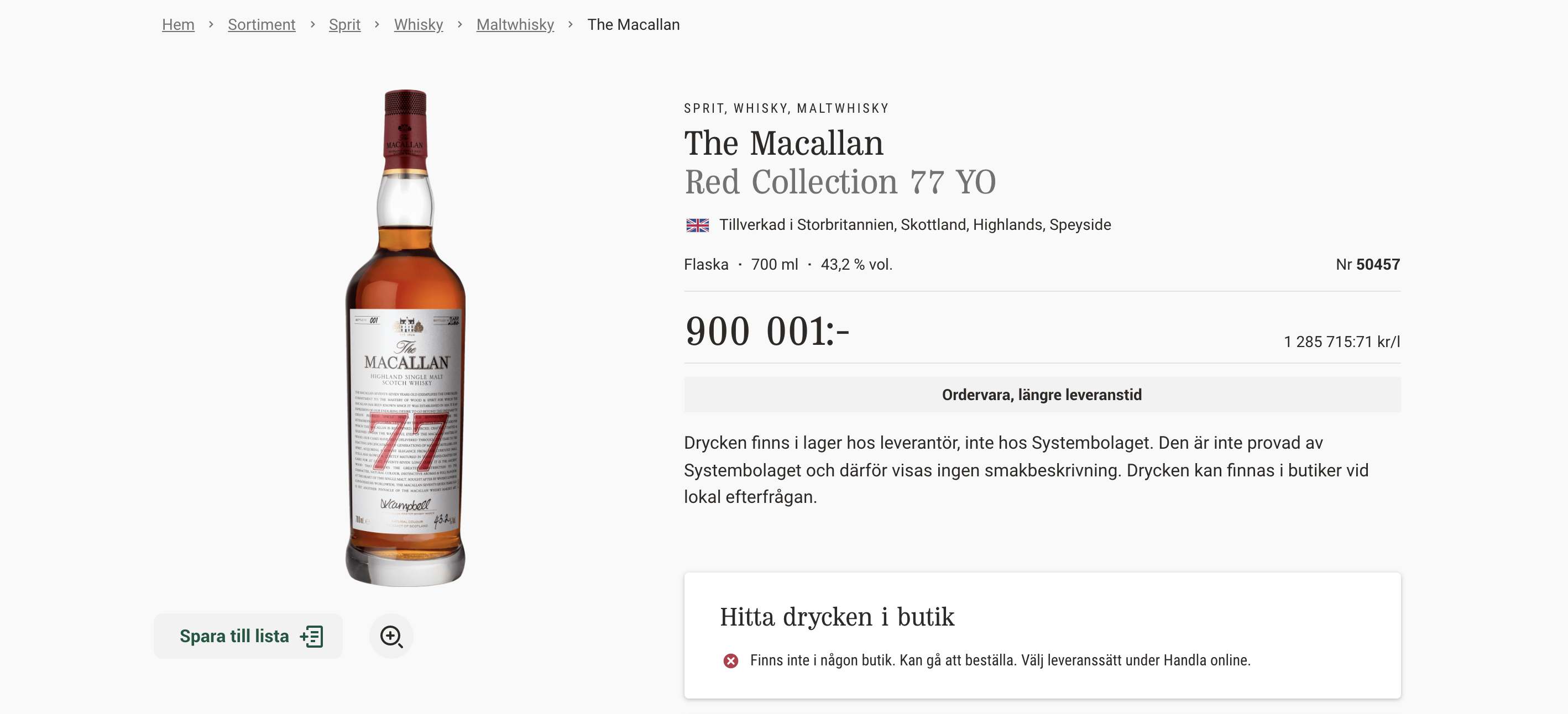 Det SJUKA priset på Systembolagets dyraste vara – blir din för 900 000