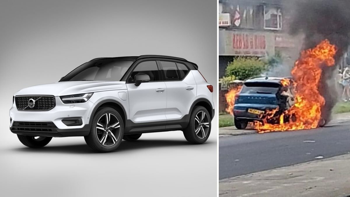 Explosiv brand i helt ny Volvo-hybrid – med ettåring i bilen