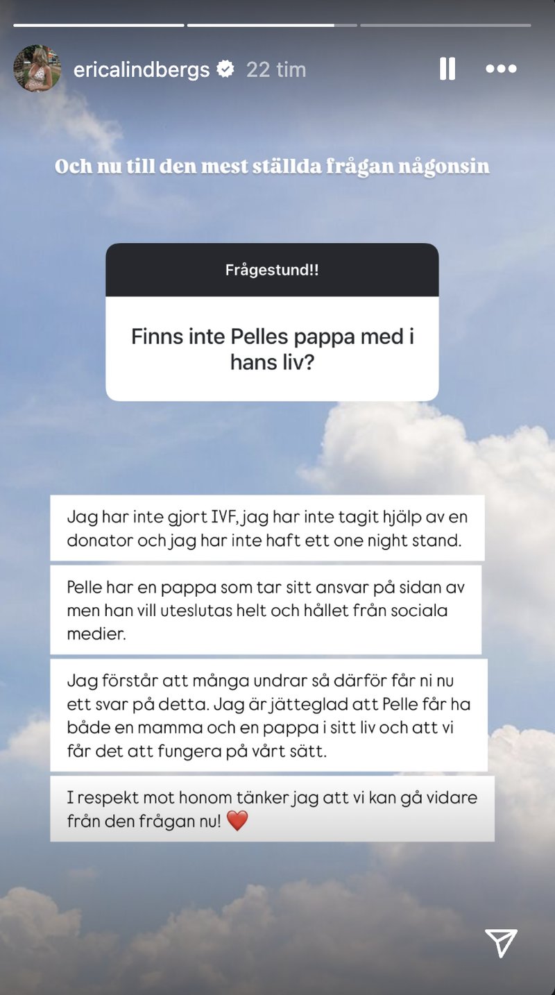 Erica Lindberg avslöjande om sonens pappa: "Många undrar..."