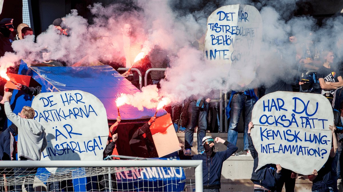 Dif-supportrarna hånade polisen – med container på läktaren