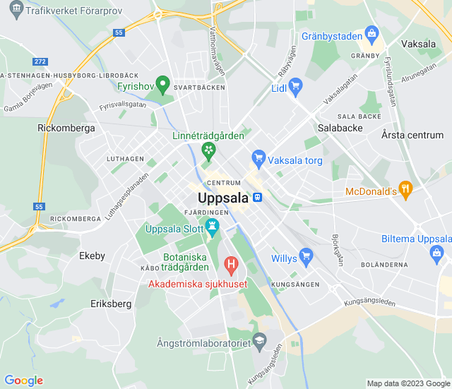 Polisen i Uppsala rapporterar om brand
