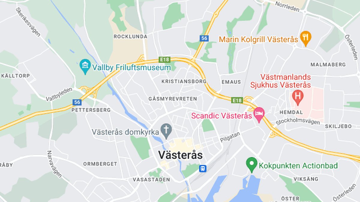 Polisen i Västerås rapporterar om brand