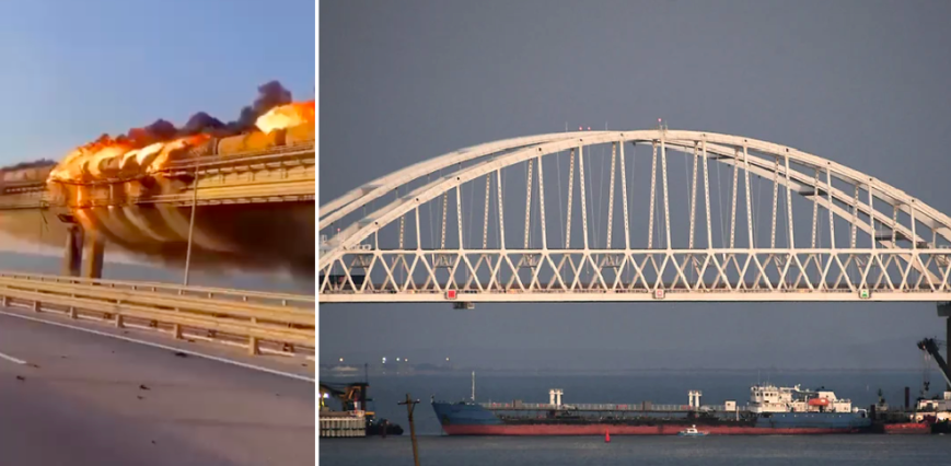 Video visar: Här brinner Krimbron för fullt – kan vara välplanerad attack