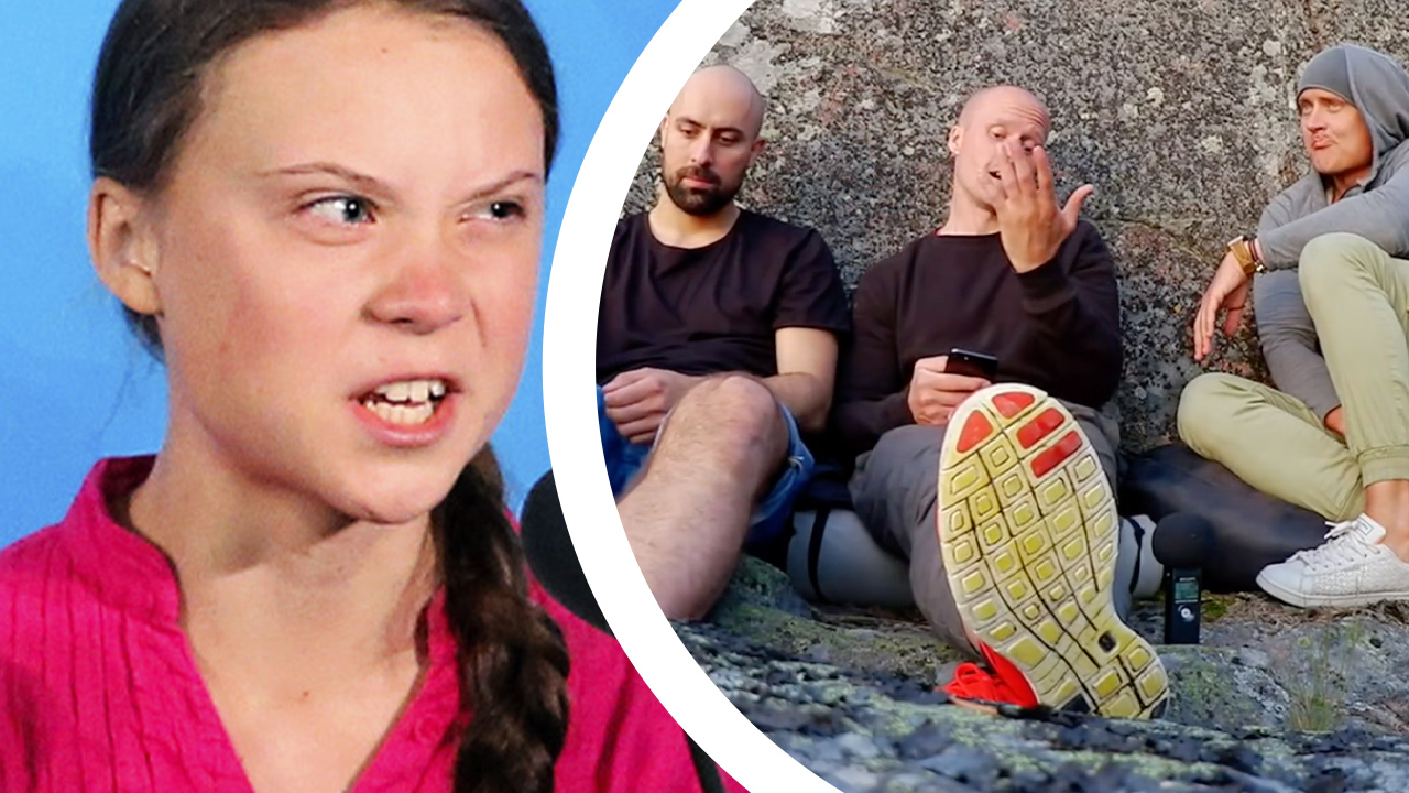 Virala videon – här driver humorgruppen med Greta Thunberg