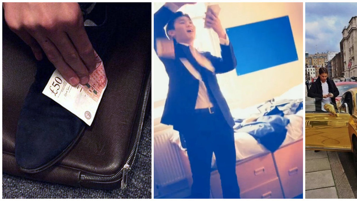 Det här är Londons rikaste barn – torkar skorna med sedlar