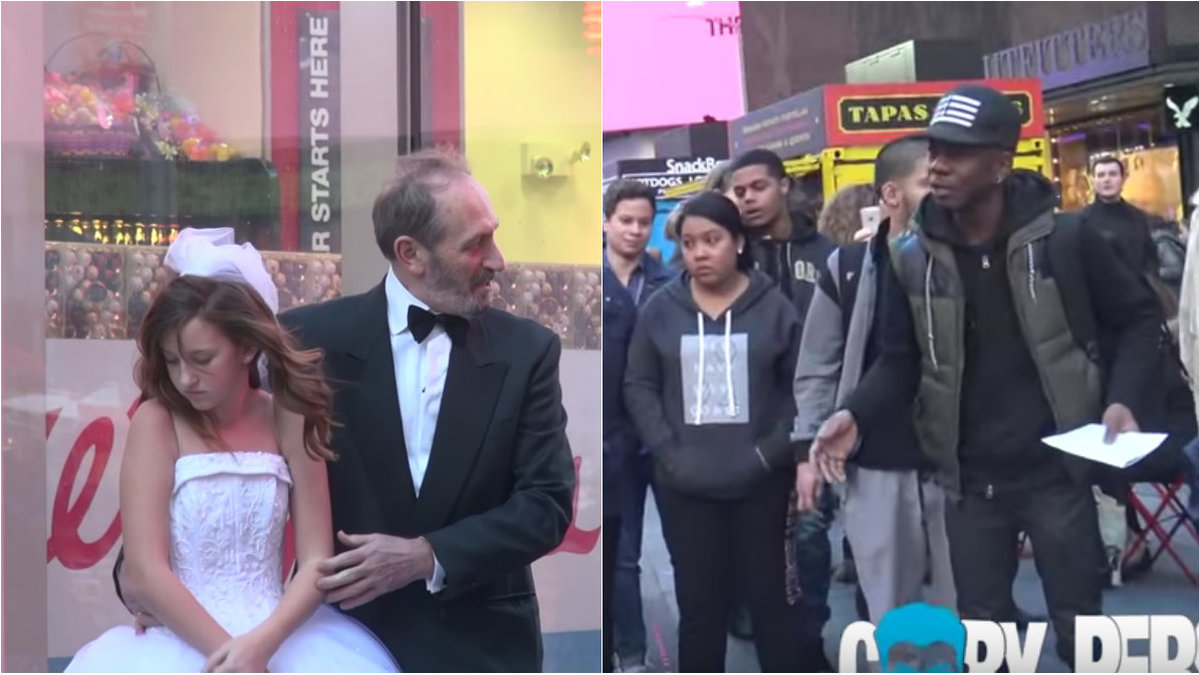 Så här reagerar New York-borna när de ser en gammal man gifta sig med ...