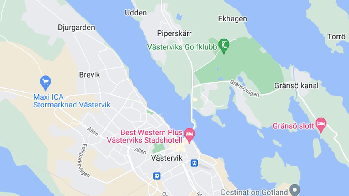 Polisen i Västervik rapporterar om brand