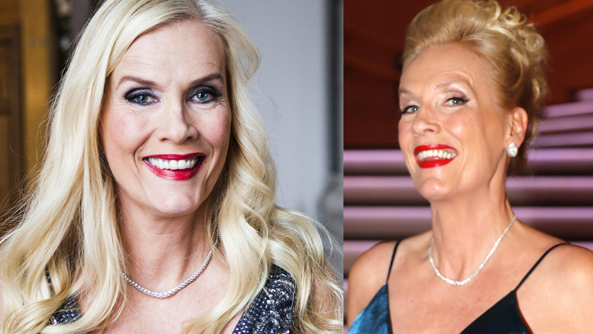 Gunilla Persson visar vad hon fick i present från sin mystiska man